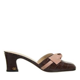 Valentino Garavani Slipper & Pantoletten - Mule Brass Logo - Gr. 39 (EU) - in Braun - f&uuml;r Damen