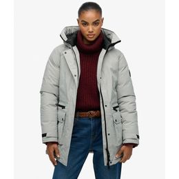 Superdry Damen City Wattierte Parka-Jacke, Hellgrau - Gr&ouml;&szlig;e: 40 20822185006592WW019