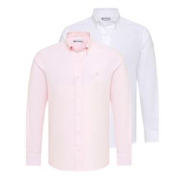 Dandalo Hemd Herren Gr&ouml;&szlig;e L pink / wei&szlig;