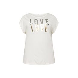ABOUT YOU Curvy T-Shirt 'Jolina' Damen Gr&ouml;&szlig;e XXXL gold / silber / wei&szlig;
