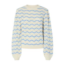 Y.A.S YAS Pullover 'YASVIMA' Damen Gr&ouml;&szlig;e XL ecru / hellblau