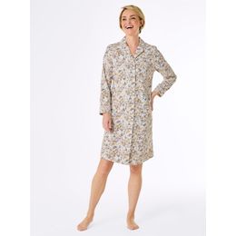 w&auml;schepur w&auml;schepur Damen Nachthemd, champagner-mittelblau-bedruckt, Gr&ouml;&szlig;e 52/54