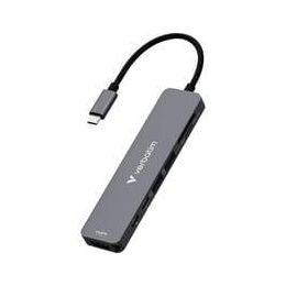 Verbatim USB-C Essentials Multiport-Hub, Card Reader, Dockingstation silber