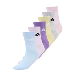 adidas Performance Sportsocken 'Cushioned Crew 6 Pairs' Herren Größe 40/42 hellblau / limone / graumeliert / lila / rosa / pastellpink / schwarz