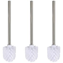 WC-Reinigungsb&uuml;rste Wenko, wei&szlig; (silber gl&auml;nzend, wei&szlig;), H:35cm L:8cm, Edelstahl, Kunststoff, Reinigungsb&uuml;rsten, wei&szlig;, Durchmesser 8 cm
