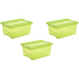 Organizer keeeper "cornelia", gr&uuml;n, B:29,5cm H:17,5cm T:39,5cm, Kunststoff, Aufbewahrungsboxen, Aufbewahrungsbox, 12 L, mit Deckel, Schiebeverschluss