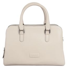 Henkeltasche Bugatti "ELSA", Damen, Gr. B/H/T: 32cm x 22cm x 13cm onesize, wei&szlig;, Leder, leicht gl&auml;nzend, unifarben, Taschen, echt Leder