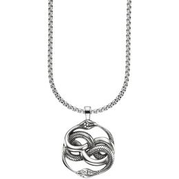 Kette mit Anh&auml;nger Bruno Banani "Schmuck", schwarz (edelstahlfarben, schwarz), Halsketten, Damen, Edelstahl, L: 55 B: 2,8mm, B:2,8mm