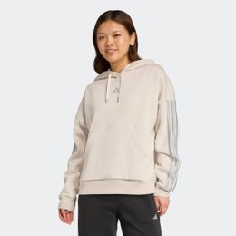 Kapuzensweatshirt adidas Sportswear "W HOL FL HD", Damen, Gr. L, wonder aluminium, silber metallic, Obermaterial: 55% Baumwolle, 36% Polyester, 9% Viskose, Sweatshirts