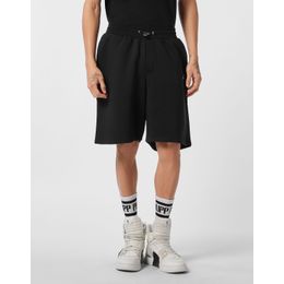 Shorts Philipp Plein "Sport Shorts", Jungen, Gr. XXL, US-Gr&ouml;&szlig;en, 02, schwarz, Obermaterial: 88% Baumwolle, 12% Polyester, Hosen Shorts