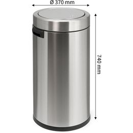 simplehuman Abfallsammler 55 l, Edelstahl, Hx&Oslash; 740 x 370 mm, mit Schwingdeckel