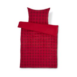Tchibo - Microfaser-Fleece-Bettw&auml;sche - dunkelrot