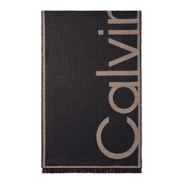 Calvin Klein Schal Damen Gr&ouml;&szlig;e One Size dunkelbeige / schwarz