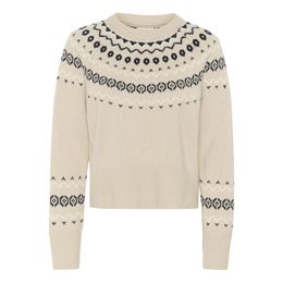 PART TWO Pullover 'Laney' Damen Gr&ouml;&szlig;e XS hellbeige / schwarz / wei&szlig;