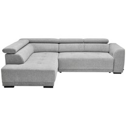 Xora Ecksofa, Hellgrau, Textil, 3-Sitzer, Ottomane links, Eckteil, 284x205 cm, Stoffauswahl, seitenverkehrt erh&auml;ltlich, Wohnzimmer, Sofas & Couches, Wohnlandschaften