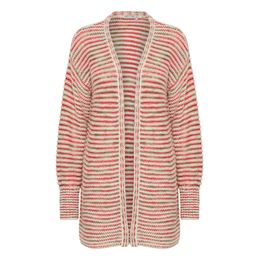 Fransa Strickjacke 'Lea' Damen Gr&ouml;&szlig;e XS beige / gr&uuml;n / rot