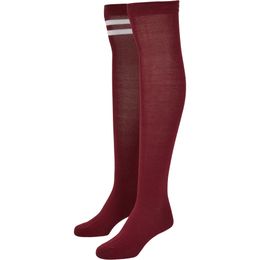 Urban Classics Kniestr&uuml;mpfe Damen Gr&ouml;&szlig;e 39/42 burgunder / dunkelrot / wei&szlig;