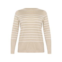 Kaffe Curve Pullover 'Lizzy' Damen Gr&ouml;&szlig;e XL beige / wei&szlig;