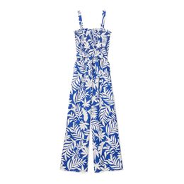 Kate Spade Jumpsuit 'Tropical Foliage Smocked Jumpsuit' Damen Gr&ouml;&szlig;e S blau / wei&szlig;