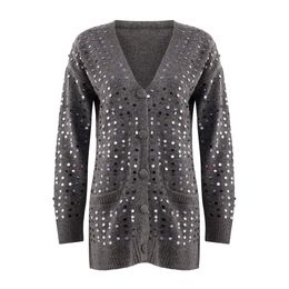 Trendyol Strickjacke Damen Gr&ouml;&szlig;e L anthrazit / silber