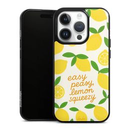 DeinDesign iPhone 14 Pro Handy Slim Case extra d&uuml;nn Silikon Handyh&uuml;lle schwarz H&uuml;lle Spruch Statement Lemon Silikon Slim Case