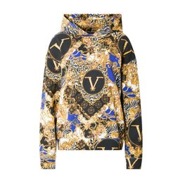 19V69 Italia Sweatshirt 'Burner Gold' Damen Gr&ouml;&szlig;e XXL blau / goldgelb / schwarz / wei&szlig;