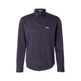 BOSS Button Up Shirt 'Motion' male size XL marine blue / White