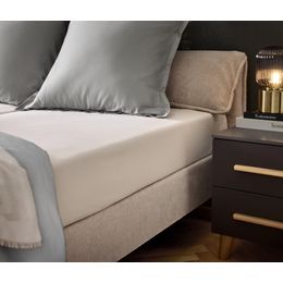 Tchibo - Edelflanell-Spannbettlaken - grau-beige
