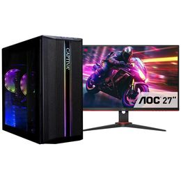 Captiva Gaming-PC-Komplettsystem "Advanced Gaming R82-912 TFT Bundle", Energieeffizienz: F (A-G), schwarz, ohne Betriebssystem, 32 GB RAM 1.000 GB SSD, Computer_Komplettsysteme