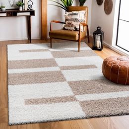 Hochflor-Teppich Sanat "Milano 1254", beige, B:120cm H:30mm L:170cm, Kunstfaser, Teppiche, Hochflor, Wohnzimmer, Schlafzimmer, fu&szlig;bodenheizungsgeeignet