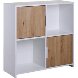 Kommode Inter Link "Kommode Pepeto", weiß, artisan eiche nachbildung, B:77cm H:77cm T:30cm, Spanplatte, Sideboards
