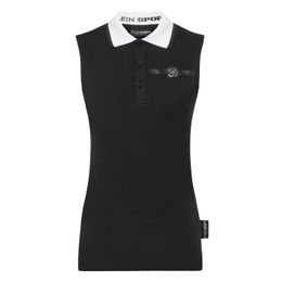 Poloshirt Plein Sport "Basic", Damen, Gr. M, schwarz (02, schwarz), Obermaterial: 100% Baumwolle, Shirts