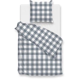 Bettw&auml;sche ZO HOME "Quattro-di-Lino", blau (denim), B/L: 155cm x 220cm, 1 Stk., 1 Stk., Renforc&eacute;, B/L: 80cm x 80cm, 1 Stk., Renforc&eacute;, Obermaterial: 100% Baumwolle, Bettw&auml;sche, Bettw&auml;sche, Bettw&auml;sche aus 100% Baumwolle, hochwertige Renforc&eacute;