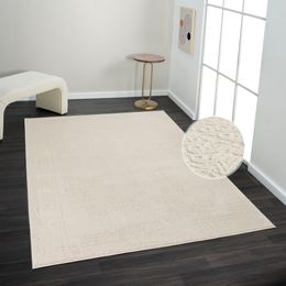 Teppich my home "Hamsa" Gr. 8, beige (cream), B:300cm H:9mm L:400cm, Kunstfaser, Teppiche, Teppich, dezenter Glanz, Schrumpf-Garn-Effekt, im Vintage-Look, dichte Qualit&auml;t