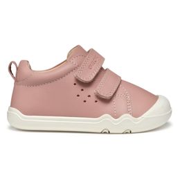 Sneaker Geox "B STEPPIEUP GIRL", Mädchen, Gr. 22, rosa, Nappaleder, Schuhe, Sneaker, Klettschuh, Babyschuh mit modischer Perforierung