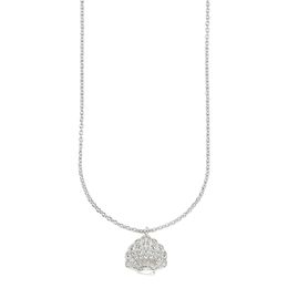 Firetti Kinder Kette mit Anhänger "Silberkette mit Anhänger im Muschel-Design", Silber 925 (Sterlingsilber), L: 45 B: 1mmweißgoldfarben,