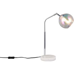 Trio LEUCHTEN Schreibtischlampe "PAXTON, exkl. 1x E14 max 10W, Leseleuchte Nachttischlampe", 1, H: 45cm, 1 Stk.silberfarben, Büro, Leuchten, mit Glas