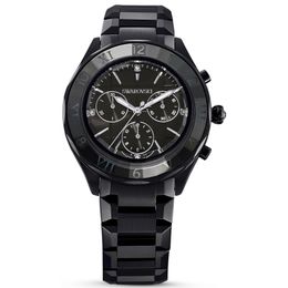 Swarovski Damen Chronograph "DEXTERA CHRONO", schwarz, Armbanduhren, Armbanduhr, Quarzuhr, Damenuhr, Swarovski-Kristalle, Swiss Made