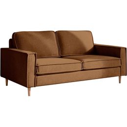 2-Sitzer Home Affaire, B:166cm H:85cm T:97cmbrick rot, 100% Polyester, Sofas, "Pinto Skandi, 166 cm, Chenille, Struktur"