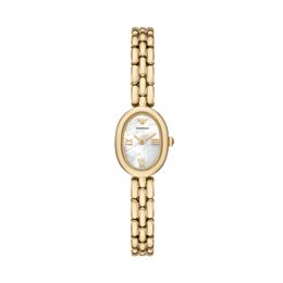 Emporio Armani Damen Quarzuhrgelbgoldfarben, Armbanduhren, Armbanduhr, Damenuhr, Edelstahlarmband, analog