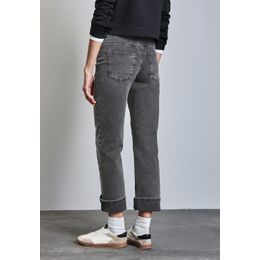 Straight-Jeans Street One, Damen, Gr. 31, L&auml;nge 28, grau (dunkelgrau washed), Jeans, 98% Baumwolle, 2% Elasthan, unifarben, lang, Jeans Straight-Jeans, Middle Waist