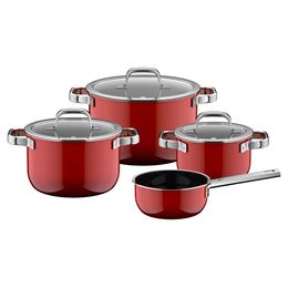 Topf-Set WMF "Fusiontec Mineral Pro", rot, Töpfe