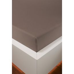 Spannbettlaken bellana, L:200cm, braun, Mako-Jersey, Obermaterial: 100% Baumwolle, Bettlaken, "Melone Topper in Gr. 90x200, 140x200 oder 180x200 cm",