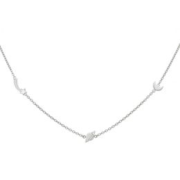 CAI CA&Iuml; Damen Kette mit Anh&auml;nger "925 Sterling Silber rhodiniert Sternschnuppe - Saturn - Mond", 39+5cm, Silber 925 (Sterlingsilber), L: 44 B: 1mm, wei&szlig;,