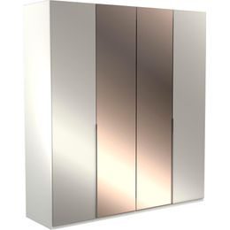 Drehtürenschrank Musterring "San Diego, Kleiderschrank, Schrank, Garderobe, mit Spiegel", weiß, B:200cm H:216cm T:58cm, Glas, Holzwerkstoff, Schränke, Drehtürenschrank