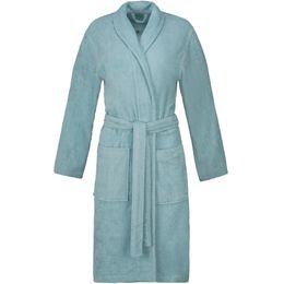 Unisex-Bademantel Esprit, L:106cm, blau, Webfrottier, Hausmäntel, "Mono, ideal für Sauna & Spa, Hotelbademantel, Morgenmantel", mit Schalkragen &