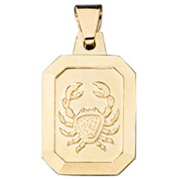 Sternzeichenanh&auml;nger Jobo "Anh&auml;nger Sternzeichen", gelbgold 333, Schmuckanh&auml;nger, Damen, Krebs, Gelbgold 333, 333 Gold achteckig