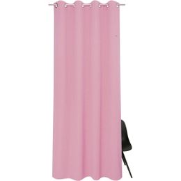 Vorhang Tom Tailor HOME, B:140cm H:250cm, rosa, Jacquard, Baumwolle, Polyester, Wohnzimmer, Gardinen, "Dove Signature", mit aufgesticktem Markenlogo