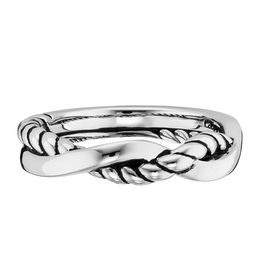 CAI CAÏ Damen Fingerring "925/- Sterling Silber rhodiniert Seilstruktur", 060 (19,1), Silber 925 (Sterlingsilber), weiß, Silber 925 (Sterlingsilber),