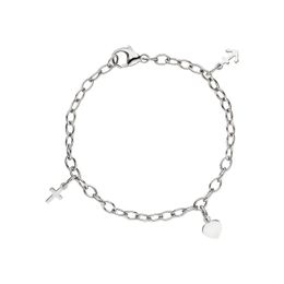 Armband Jobo "Kinderarmband Glaube Liebe Hoffnung", silber 925, Armbänder, Jungen, 16cm, Silber 925 (Sterlingsilber), Armband, 925 Silber rhodiniert 16 cm